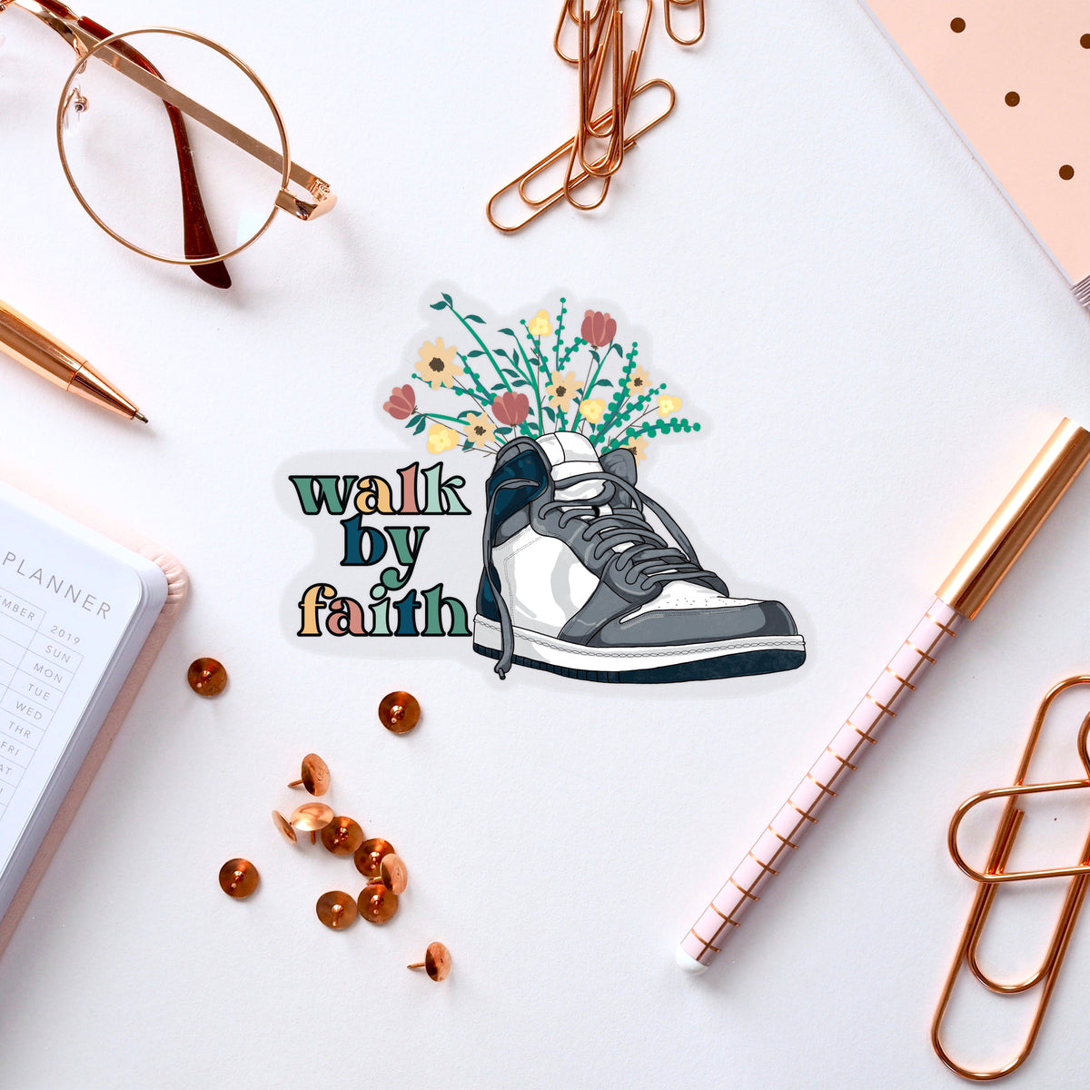 Walk By Faith Clear Vinyl Sticker – Stick With It Sticker Co
